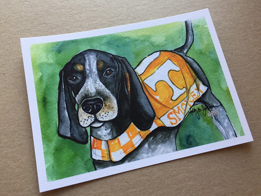 University of Tennessee Smokey Art Print // UT Vols Watercolor | Etsy
