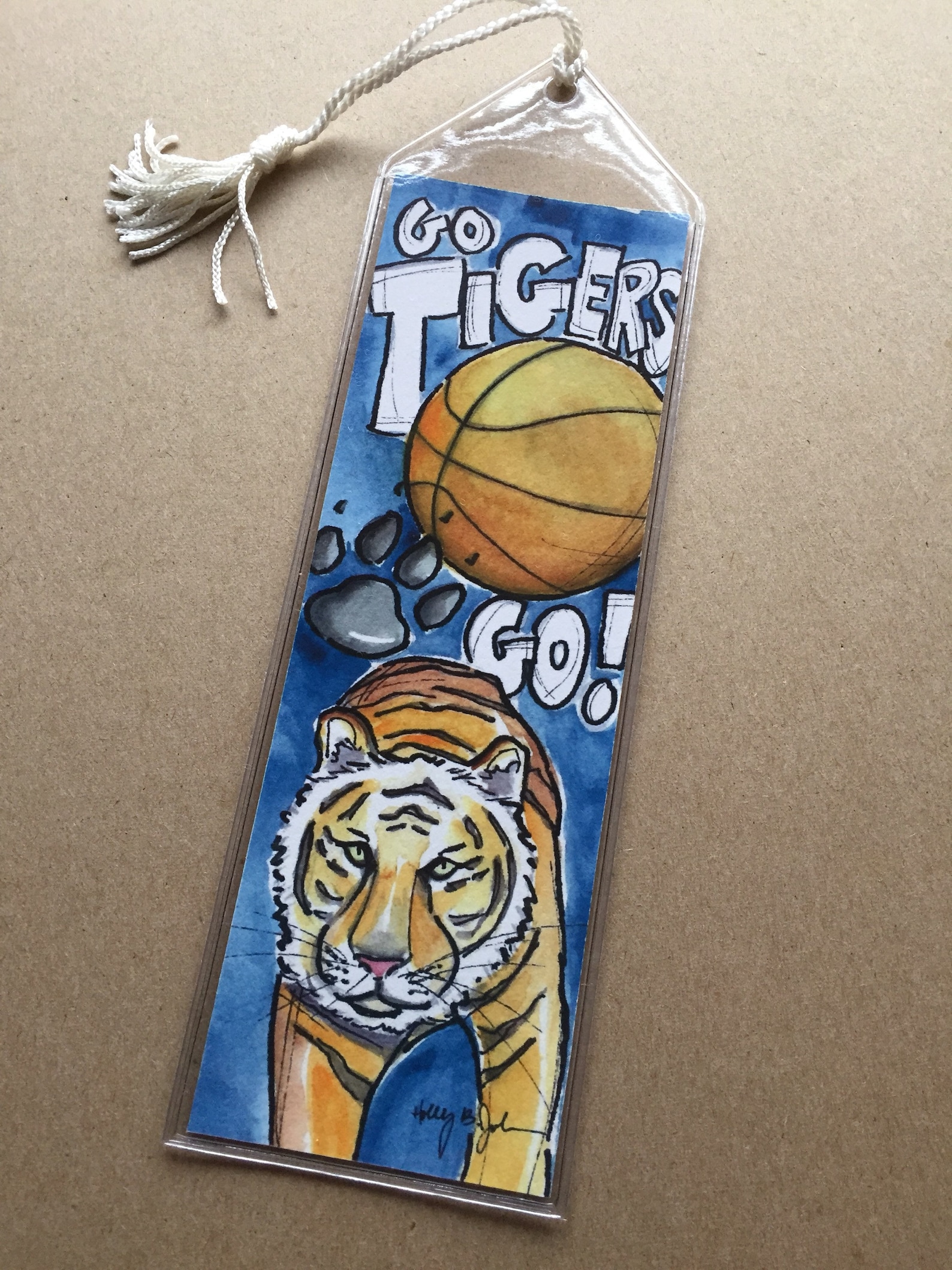 Tigers Basketball Bookmark // Blue and White Team Book Marker - Etsy