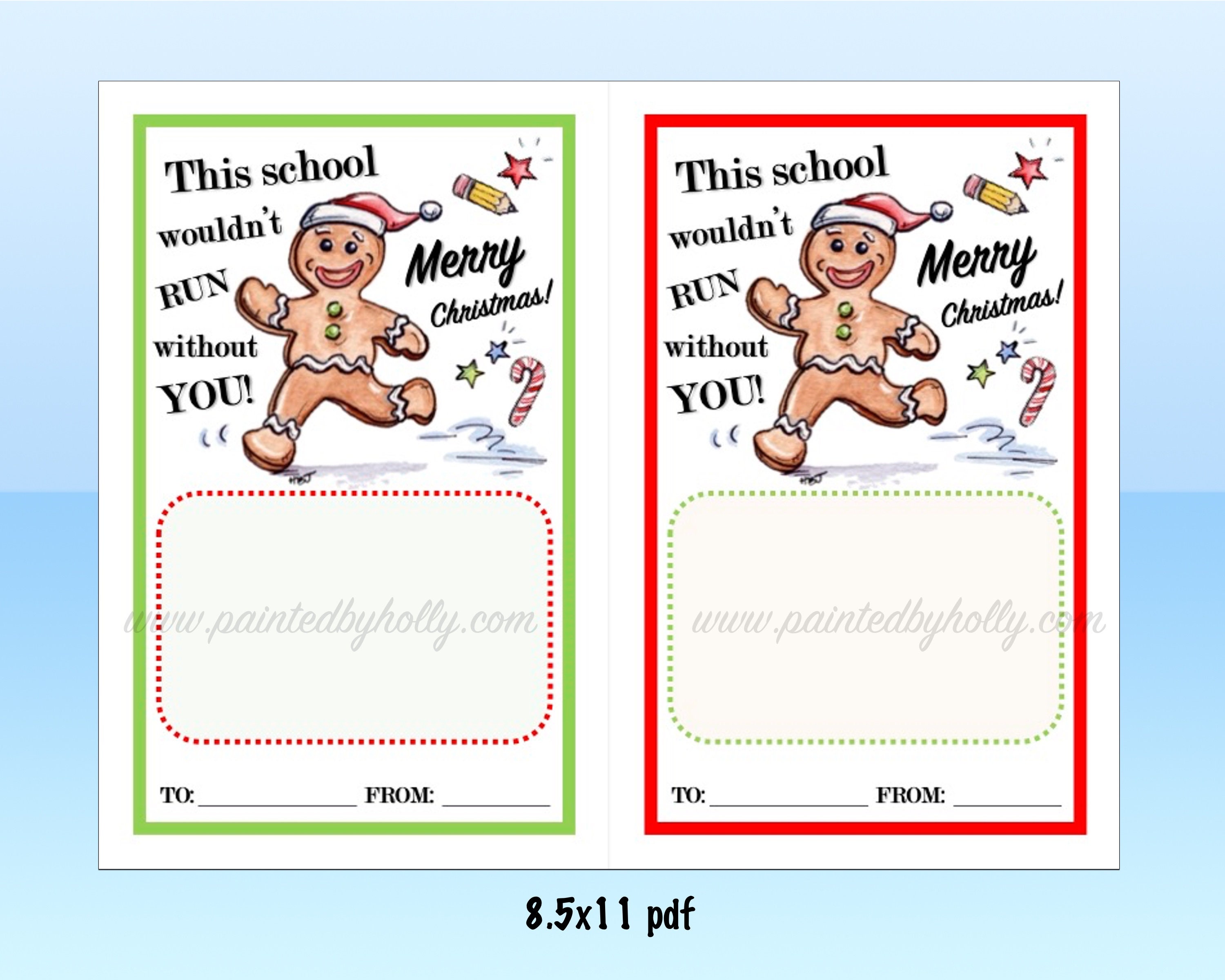 School Staff Printable Holiday Christmas Card / Instant Download for ...