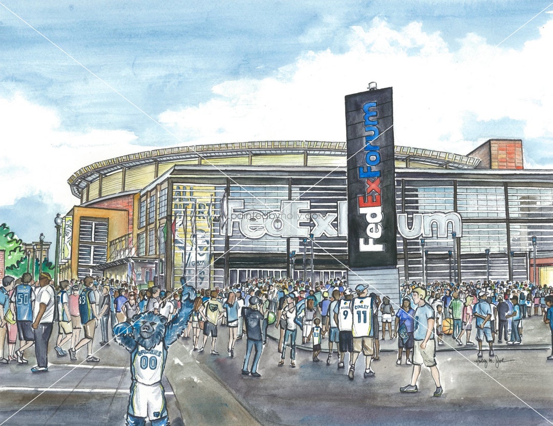 Memphis Grizzlies Fedexforum Art Print // the Grindhouse Watercolor ...