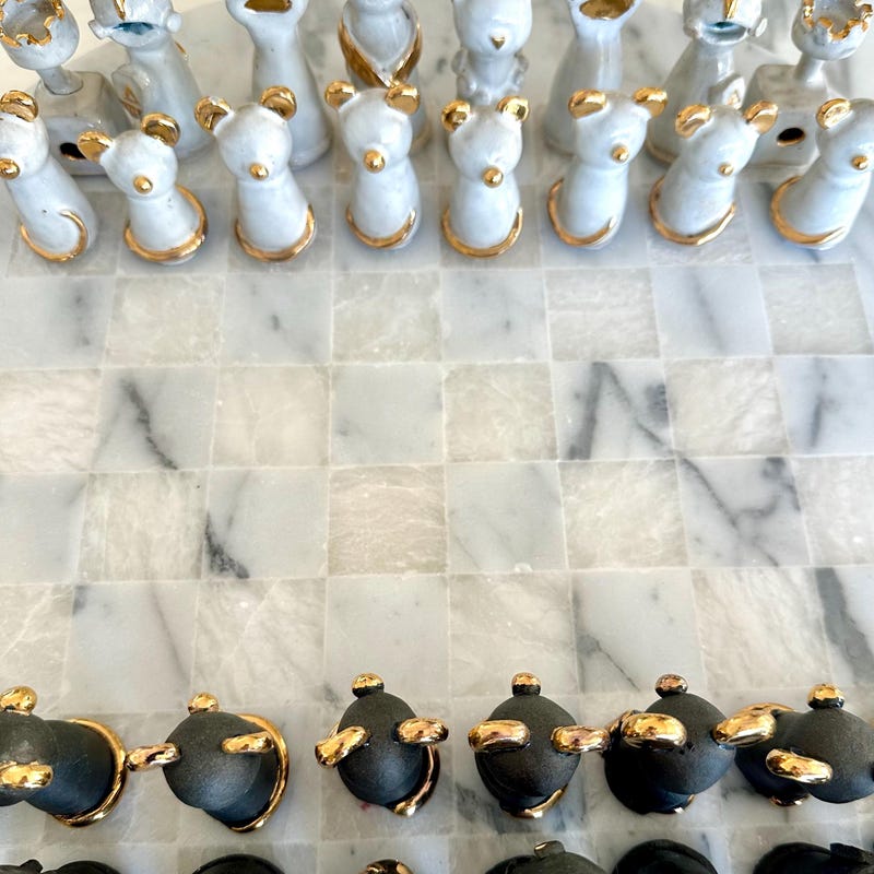Ceramic Chess Set - Etsy