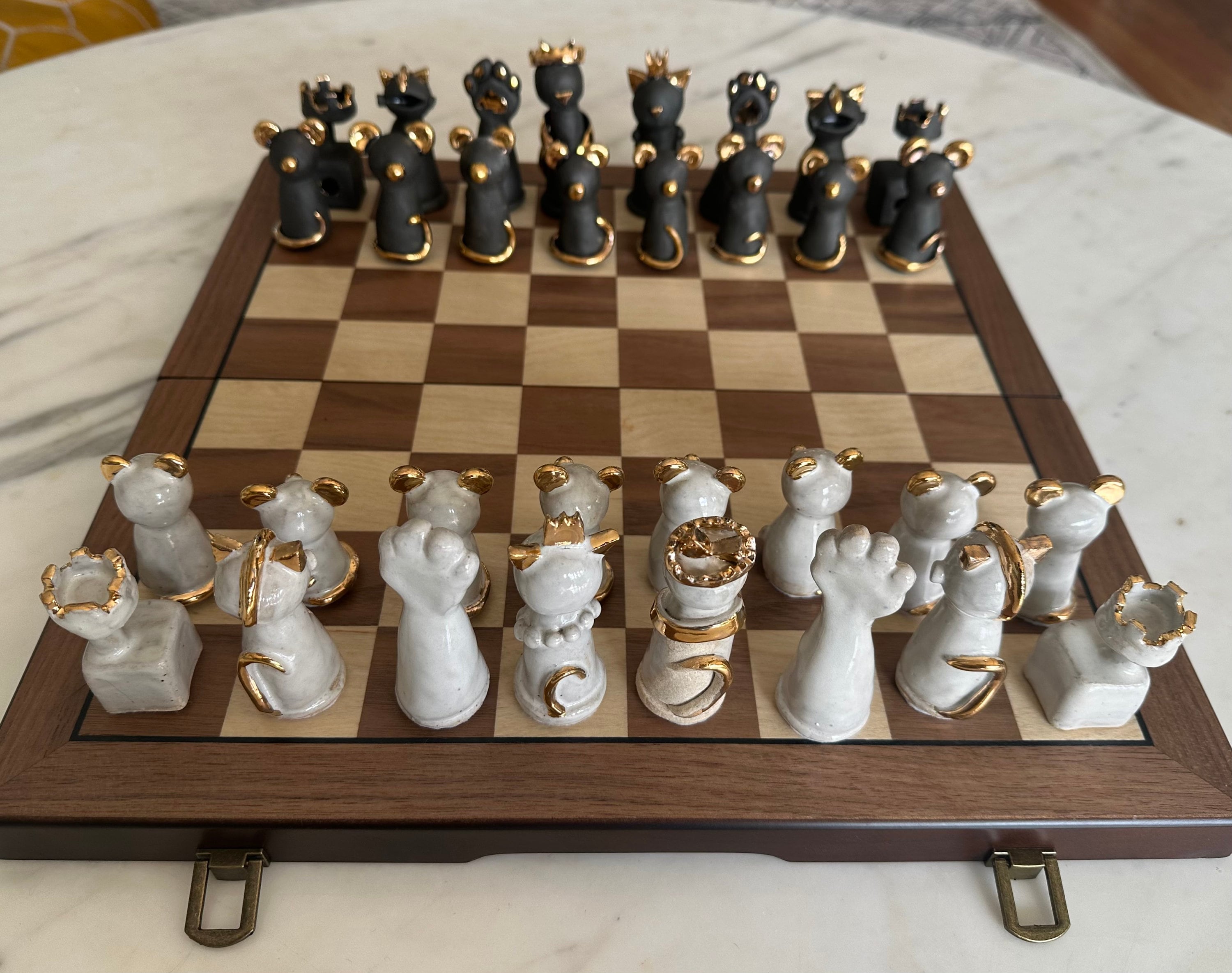 Cat Inspired Chess Set. Luxury Chess Set. Unique Chess Set. Custom-made ...