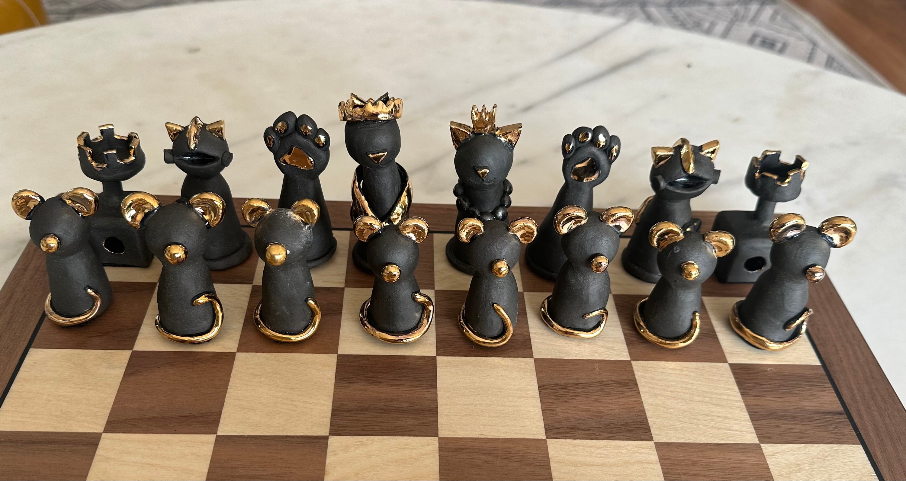 Cat Inspired Chess Set. Luxury Chess Set. Unique Chess Set. Custom-made ...