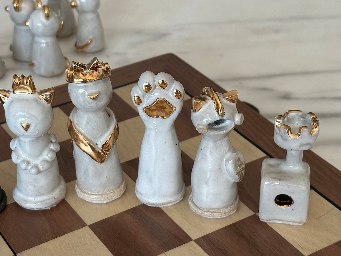 Cat Inspired Chess Set. Luxury Chess Set. Unique Chess Set. Custom-made ...