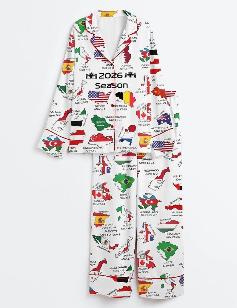2026 Formula Season Pajama Set, F1 City Skyline Holiday Pjs - Etsy