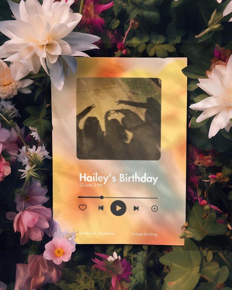 Music Playlist Sweet Sixteen Invitation Custom Template Retro Teen ...