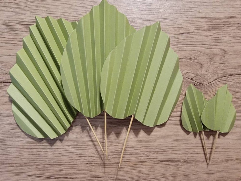 Paper Palm Fan Cake Toppers- Aesthetic, Boho, on Trend ***FOOD SAFE ...