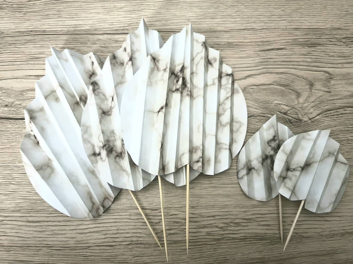 Paper Palm Fan Cake Toppers- Aesthetic, Boho, on Trend ***FOOD SAFE ...