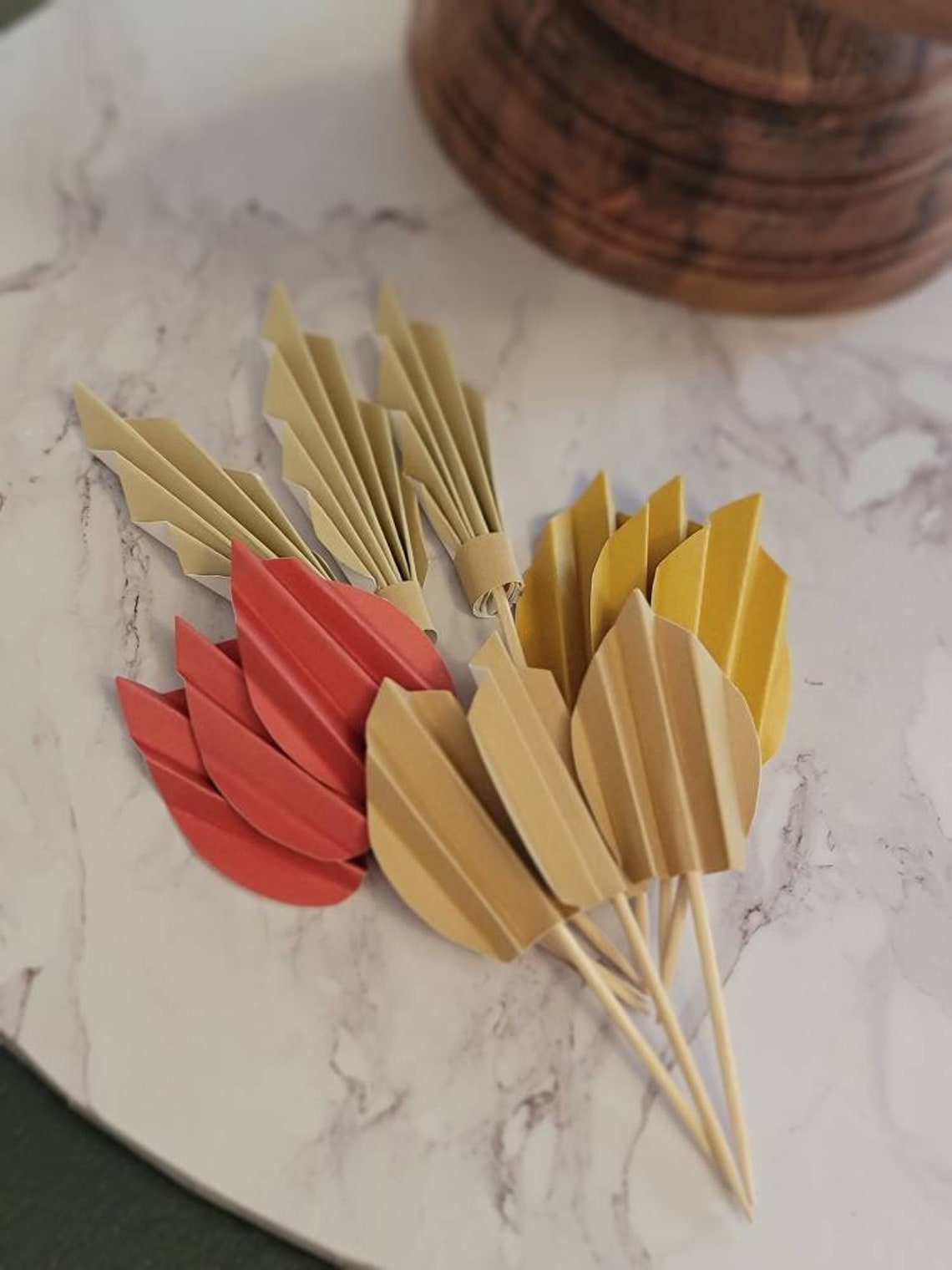 Paper Palm Fan Cupcake Toppers Aesthetic Boho Trending - Etsy