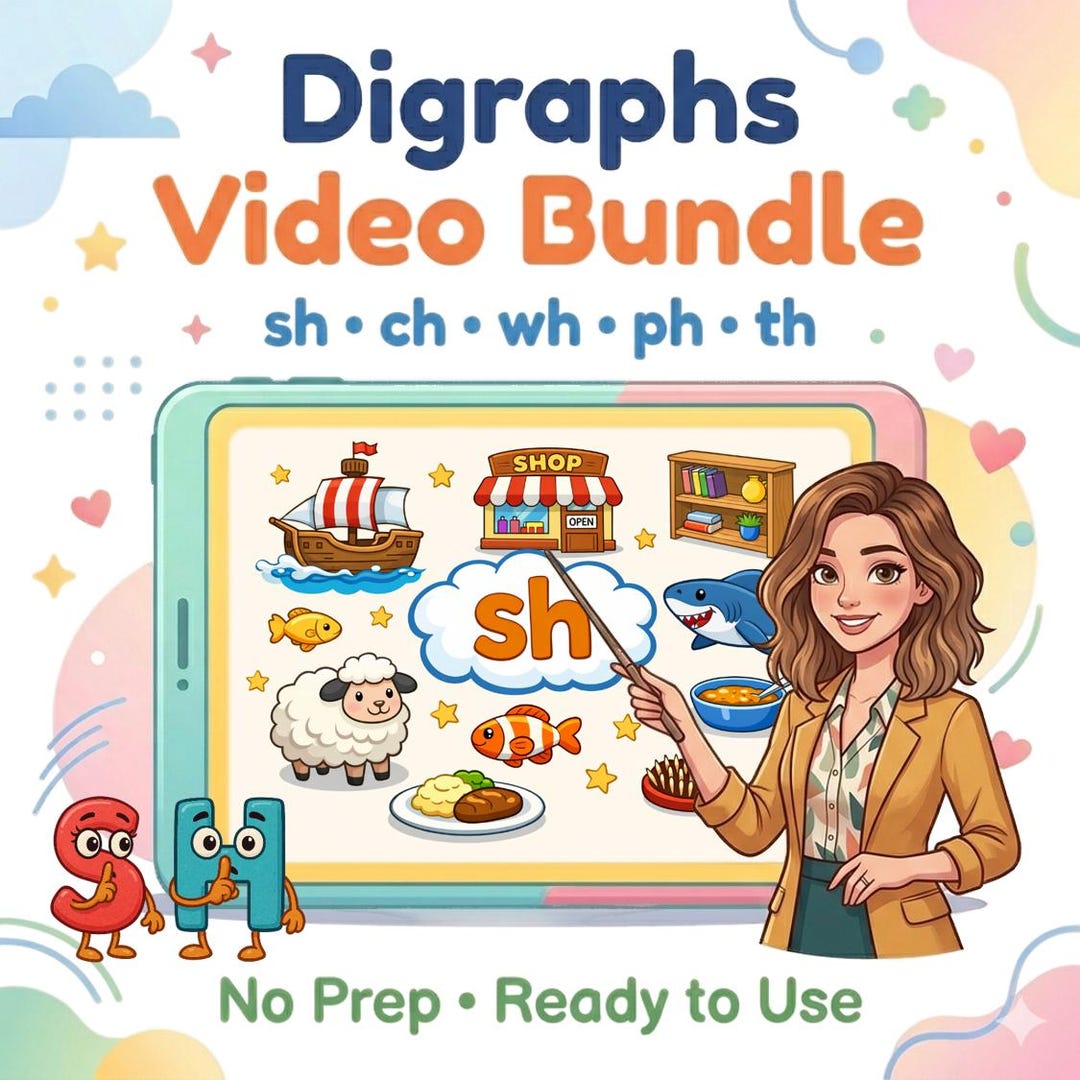 Digraphs Video Bundle (sh, Ch, Wh, Ph, Th) - Etsy UK