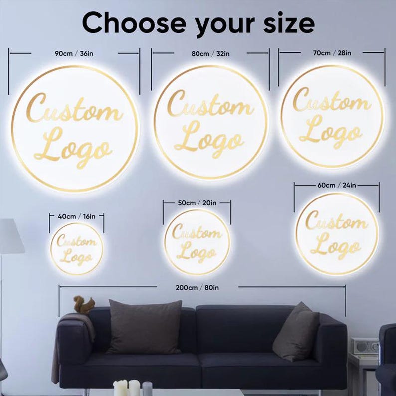Custom LED Acrylic Neon Logo Sign | Business Wall Art for Office, Salon ...