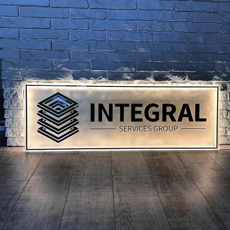 Custom LED Acrylic Neon Logo Sign | Business Wall Art for Office, Salon ...