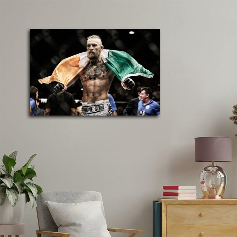 Conor Mcgregor Ireland Flag Canvas Print: MMA Fighter Wall Art Poster ...