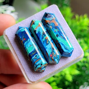 Step Cut Rainbow Calsilica Gemstone, Hexagon Shape 29.90 Caret Size ...