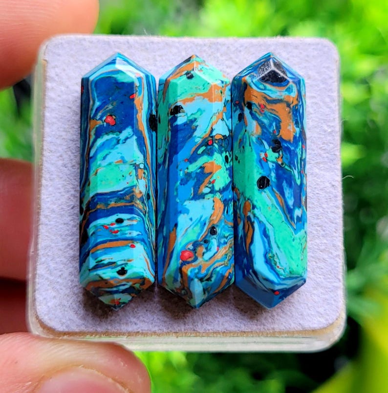 Step Cut Rainbow Calsilica Gemstone, Hexagon Shape 29.90 Caret Size ...