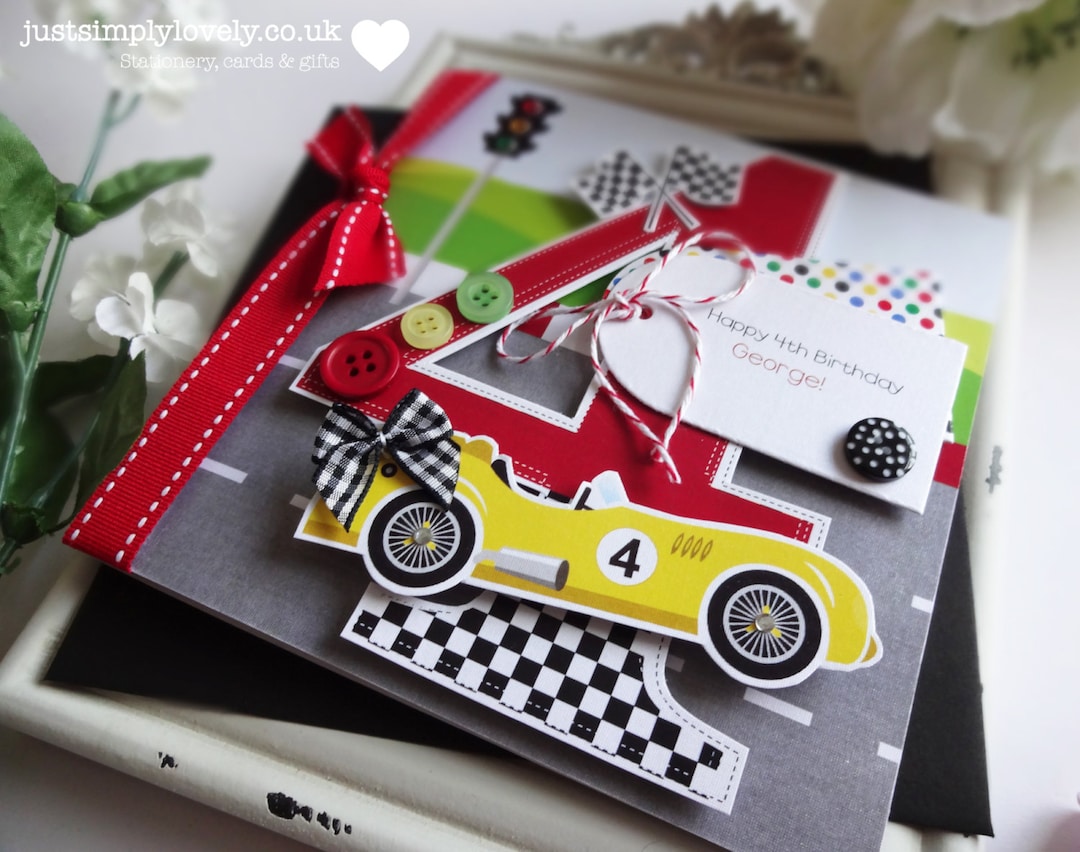 Race Car Themed Birthday Card - Etsy UK