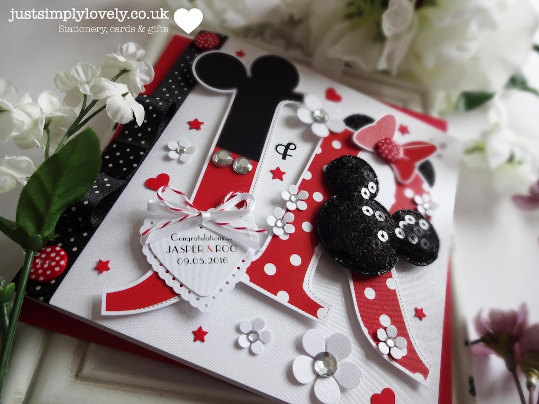 Disney Mickey Minnie Wedding Congratulations Luxury Keepsake Card - Etsy