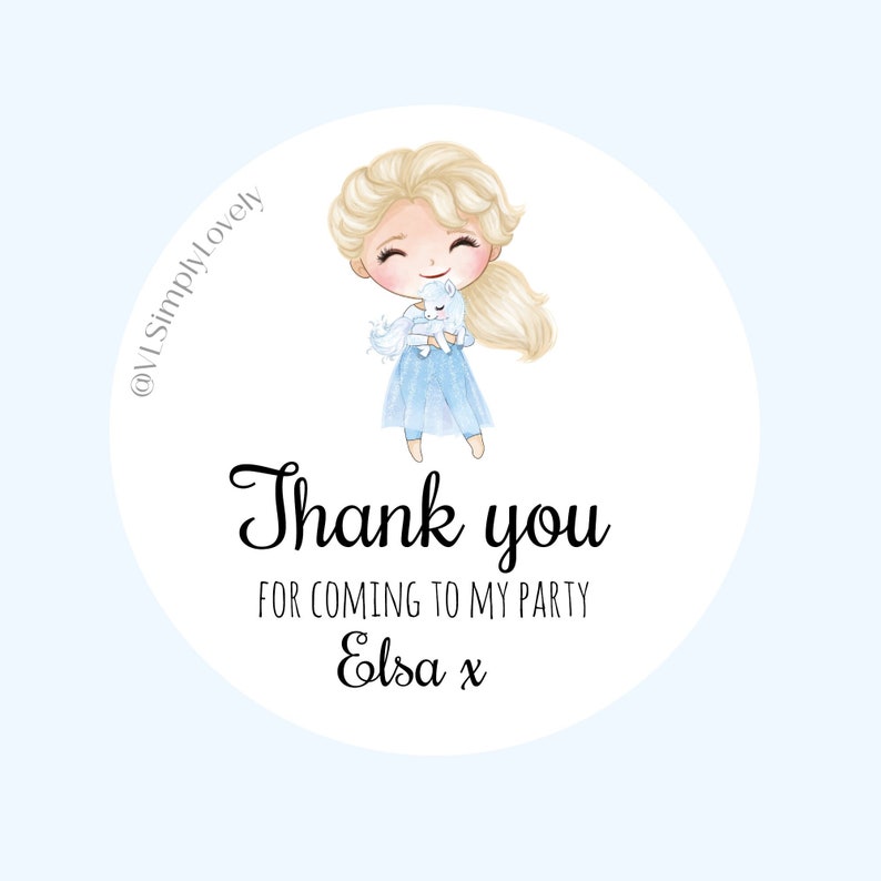 Happy Birthday Stickers Frozen Inspired Elsa Labels Personalised Custom ...