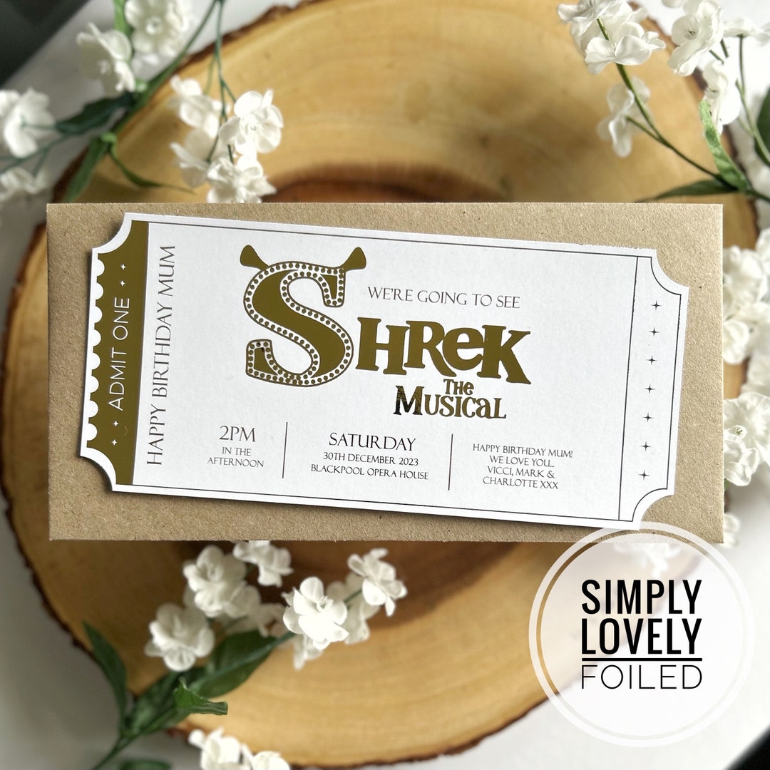 Ticket | Shrek the Musical | West End Show | Theatre | Gift Reveal ...