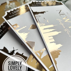 Boarding Pass Foil Ticket New York Paris Holiday Surprise Personalised ...