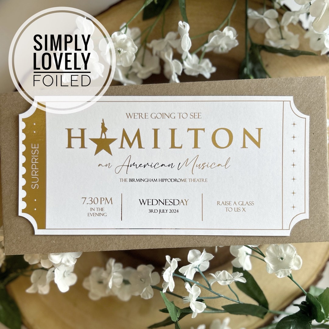 Ticket | Hamilton Musical | West End Show | Theatre | Gift Reveal ...