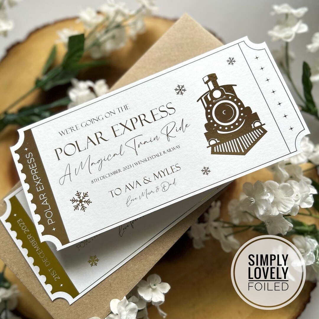 Polar Express Santa Express Surprise Ticket Foil Christmas Ticket ...