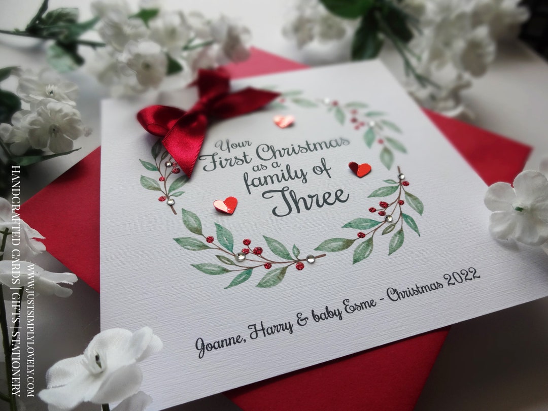 First Christmas Card as a Family of 3,4,5 or Any Number Ideal for a ...