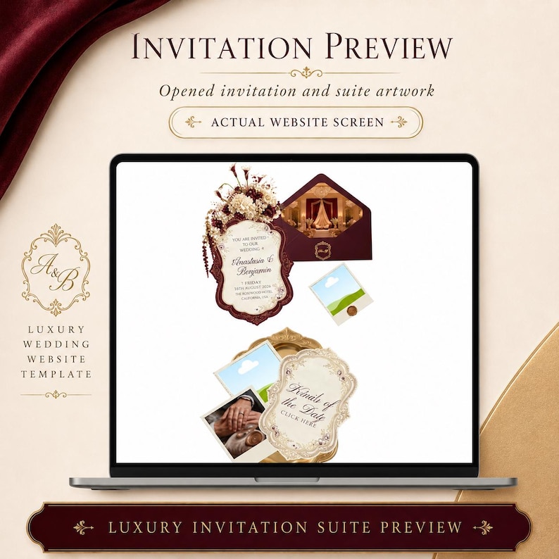 Wedding Website Template, Digital Wedding Invitation With RSVP ...