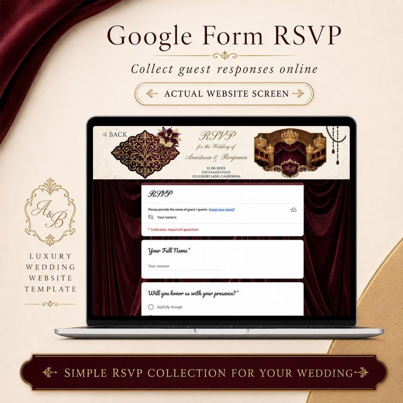 Wedding Website Template, Digital Wedding Invitation With RSVP ...