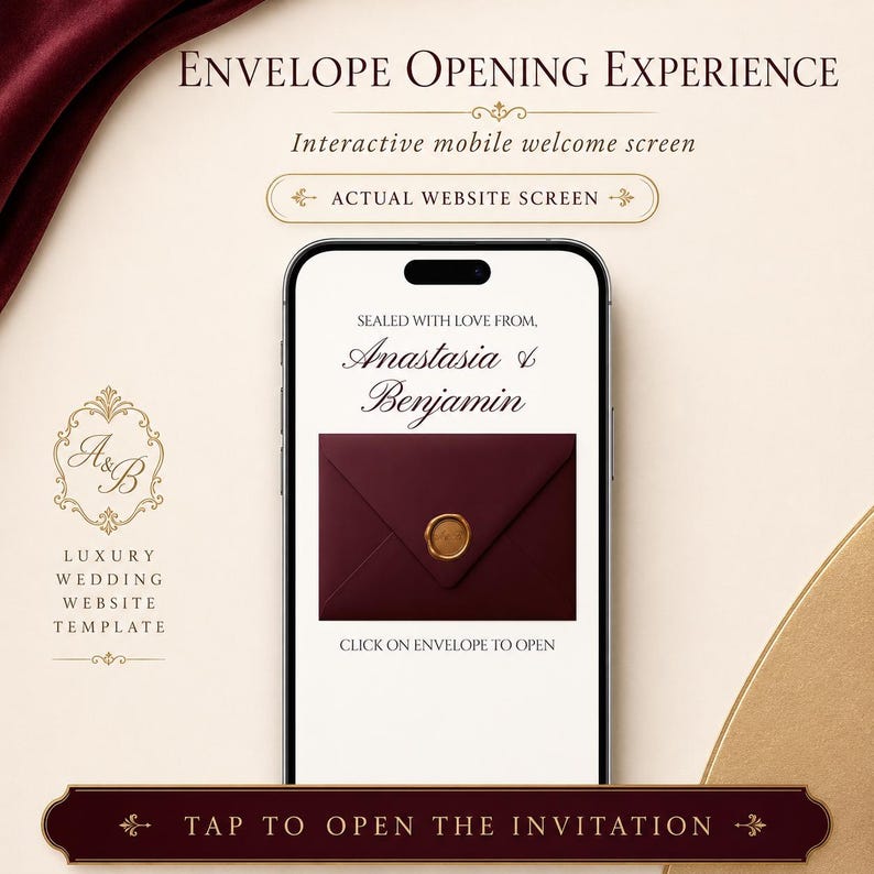 Wedding Website Template, Digital Wedding Invitation With RSVP ...
