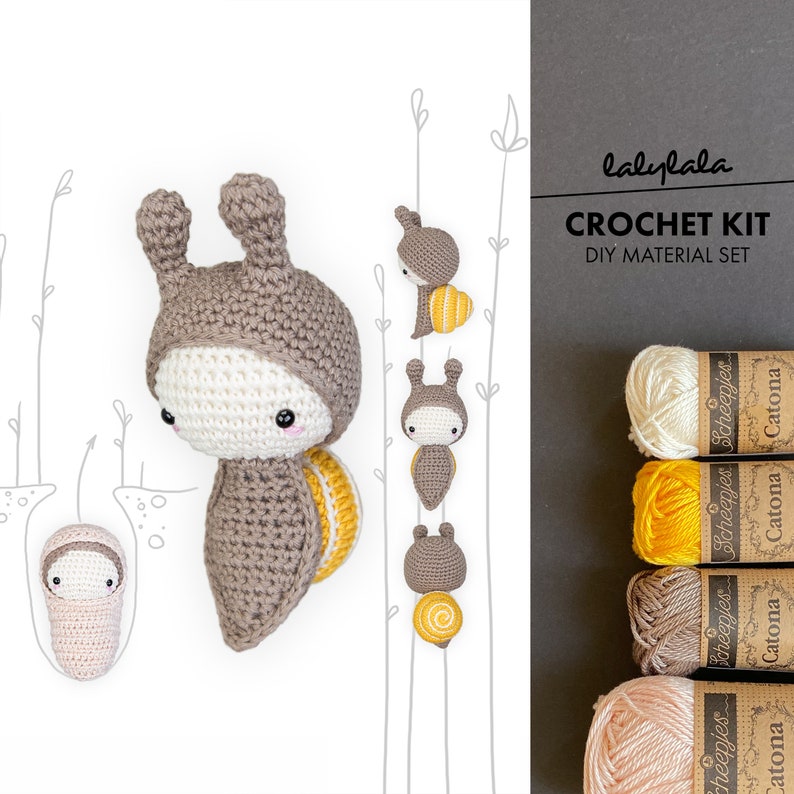Crochet Kit Lalylala SNAIL Amigurumi Diy Life Cycle Craft - Etsy