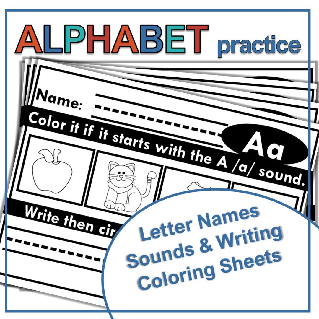 Alphabet Letter Names, Sounds, Writing Practice: Early Literacy ...