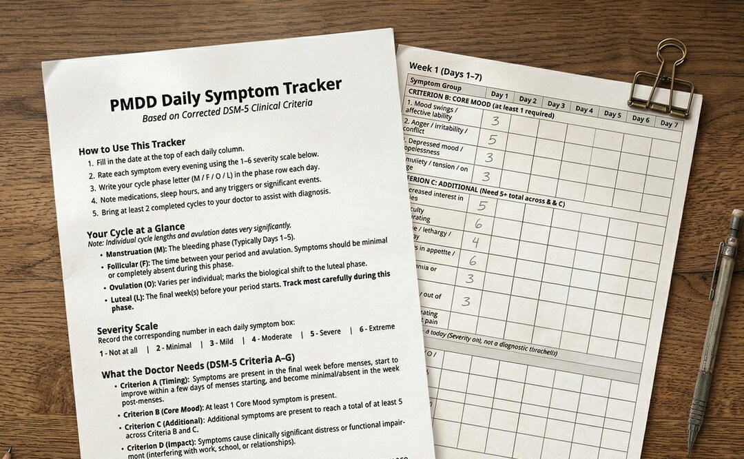 PMDD Tracker | Premenstrual Dysphoric Disorder Log (printable Journal ...