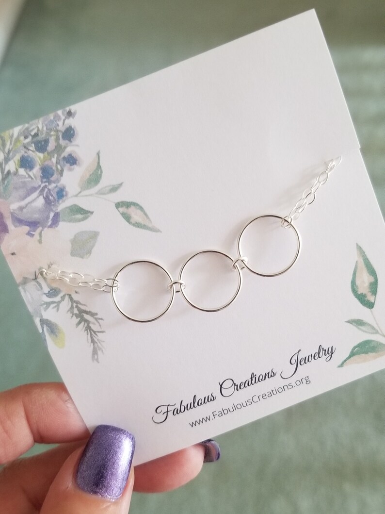 Sterling Silver Circle Bracelet Unity Bracelet Gift for Best - Etsy
