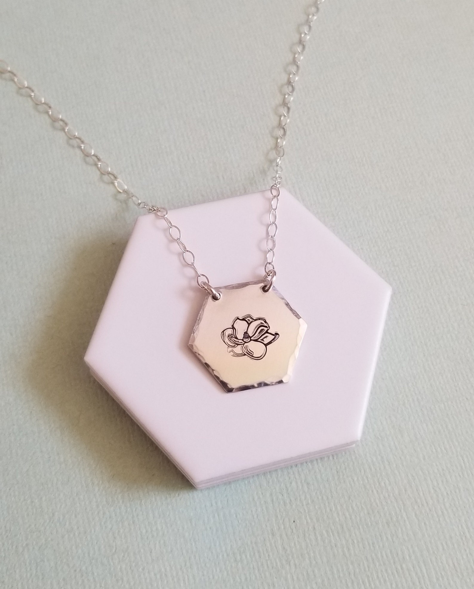 Custom Flower Necklace, Magnolia Necklace, Gift for Her, Lily Necklace ...