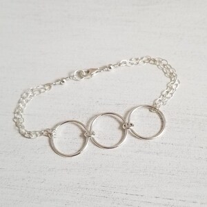 Sterling Silver Circle Bracelet Unity Bracelet Gift for Best - Etsy