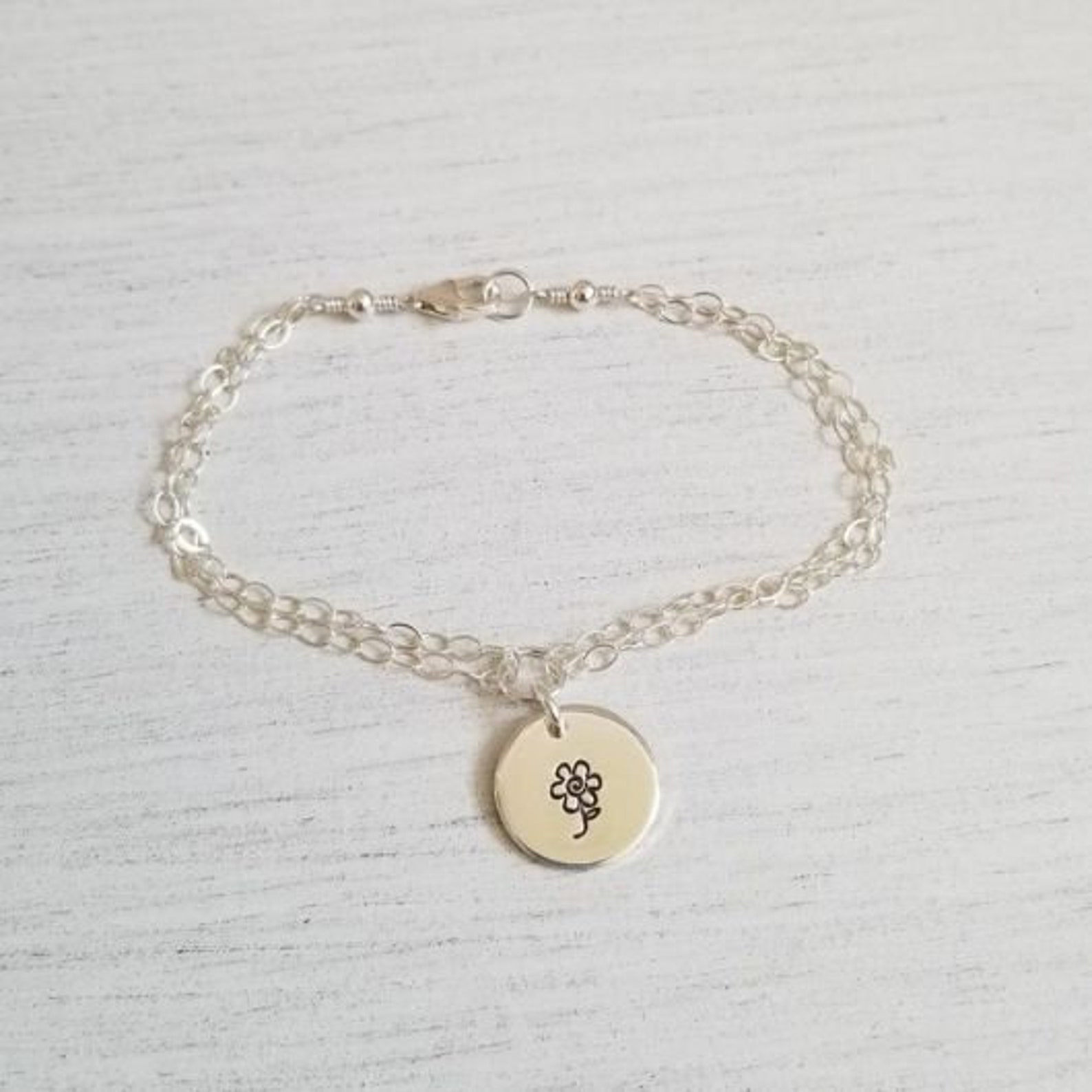 Graduation Gift for Her, Flower Charm Bracelet, Gift Idea for Her ...