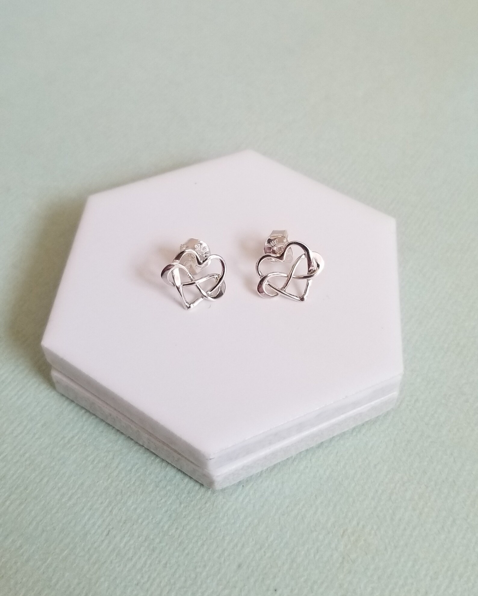 Tiny Infinity Heart Studs Delicate Stud Earrings Infinity | Etsy