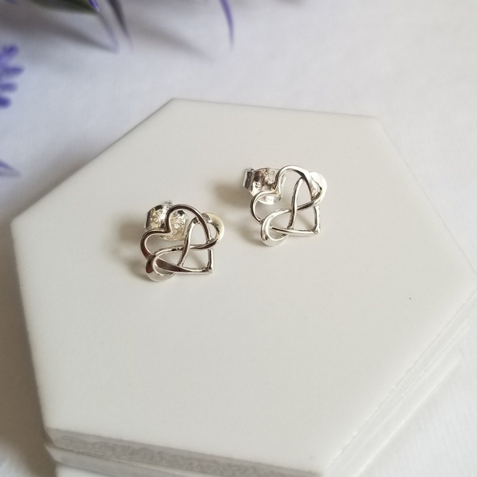 Tiny Infinity Heart Studs Delicate Stud Earrings Infinity | Etsy