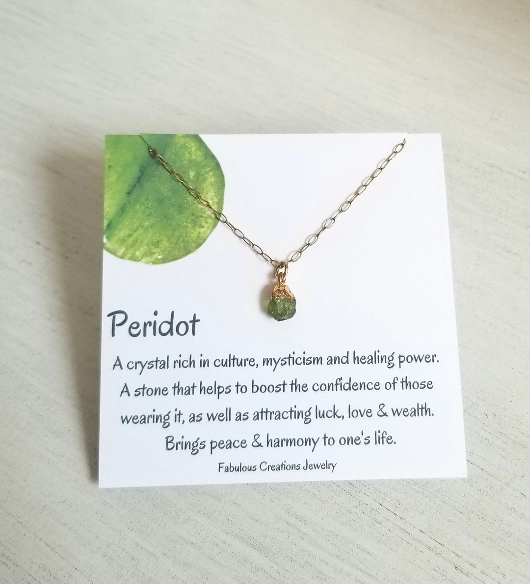 Raw Peridot Necklace, Dainty Peridot Gemstone Necklace, August ...