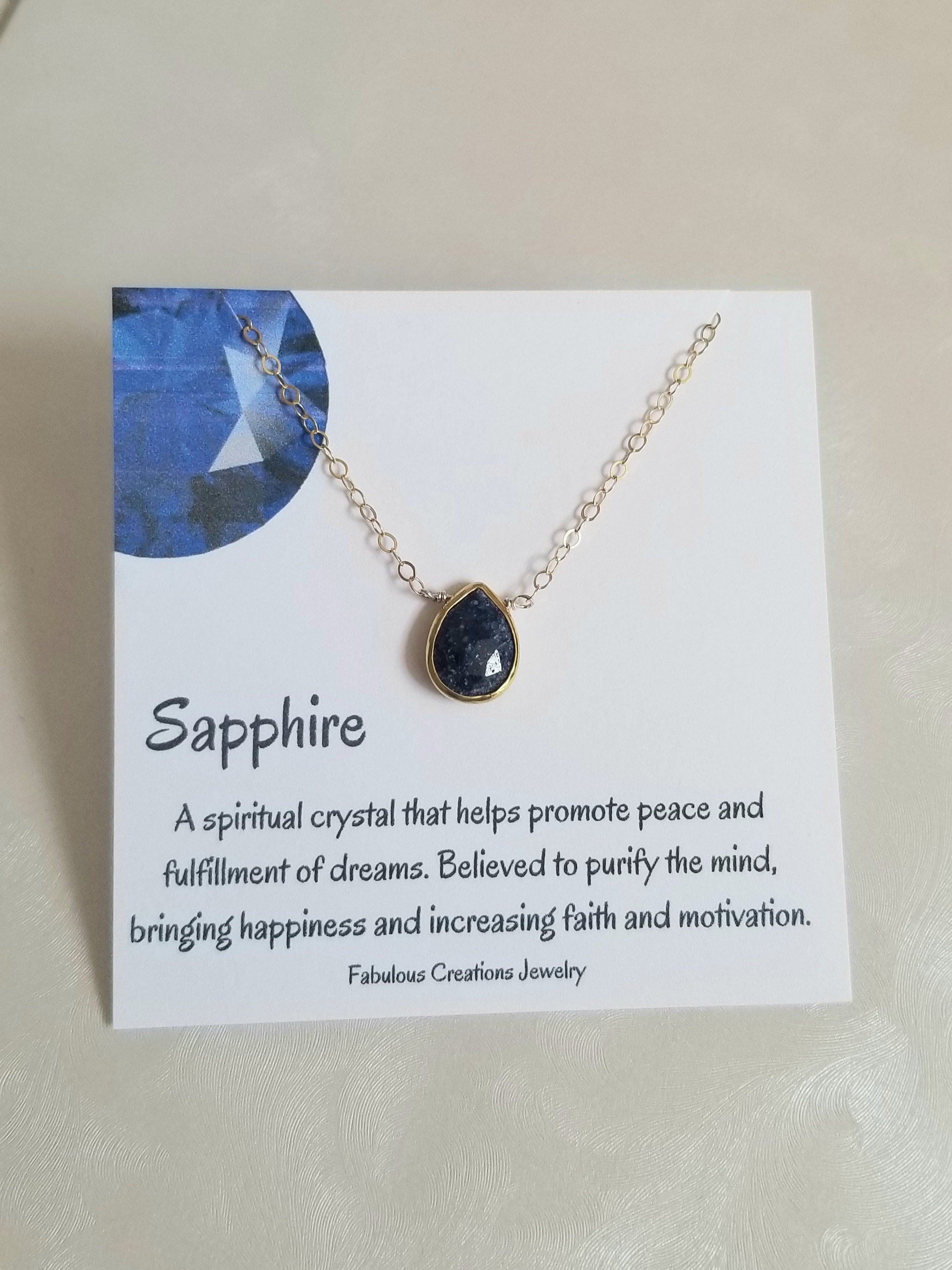Sapphire Necklace Sapphire Pendant Gift for Sister | Etsy