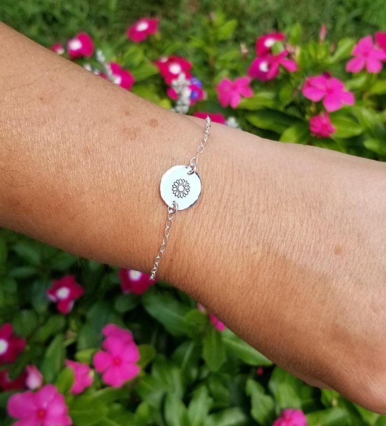 Graduation Gift for Her, Simple Everyday Bracelet, Sunflower Bracelet ...