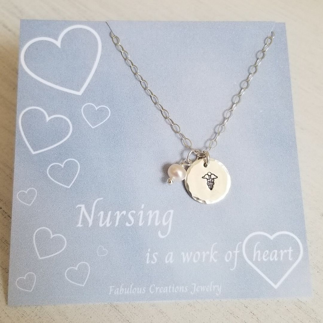 Gift for Nurse Medical Symbol Necklace Silver Disk Necklace | Etsy