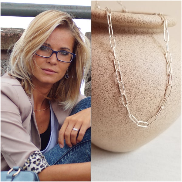 Silver Paper Clip Choker - Etsy