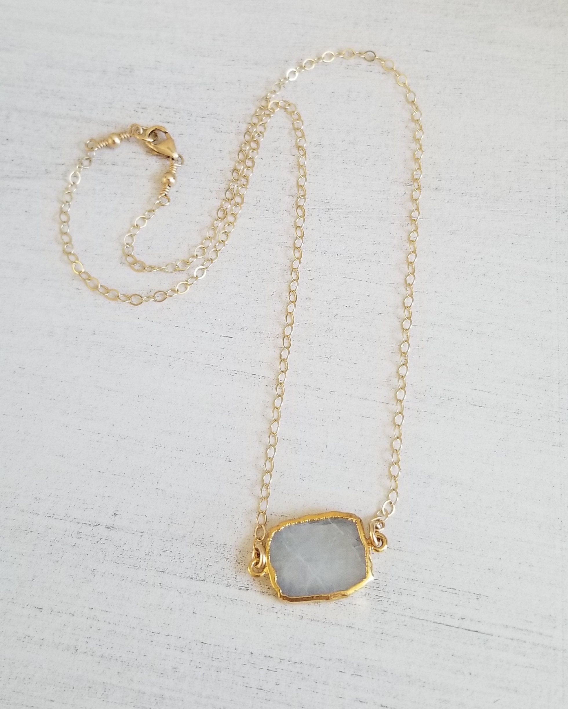 Moonstone Necklace, Moonstone Crystal Pendant Necklace, Gift for Sister ...
