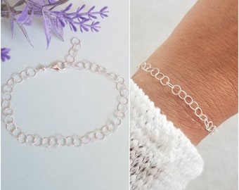 4 Pcs Dainty Silver Bracelet Set Silver Chain Bracelet Pack - Etsy