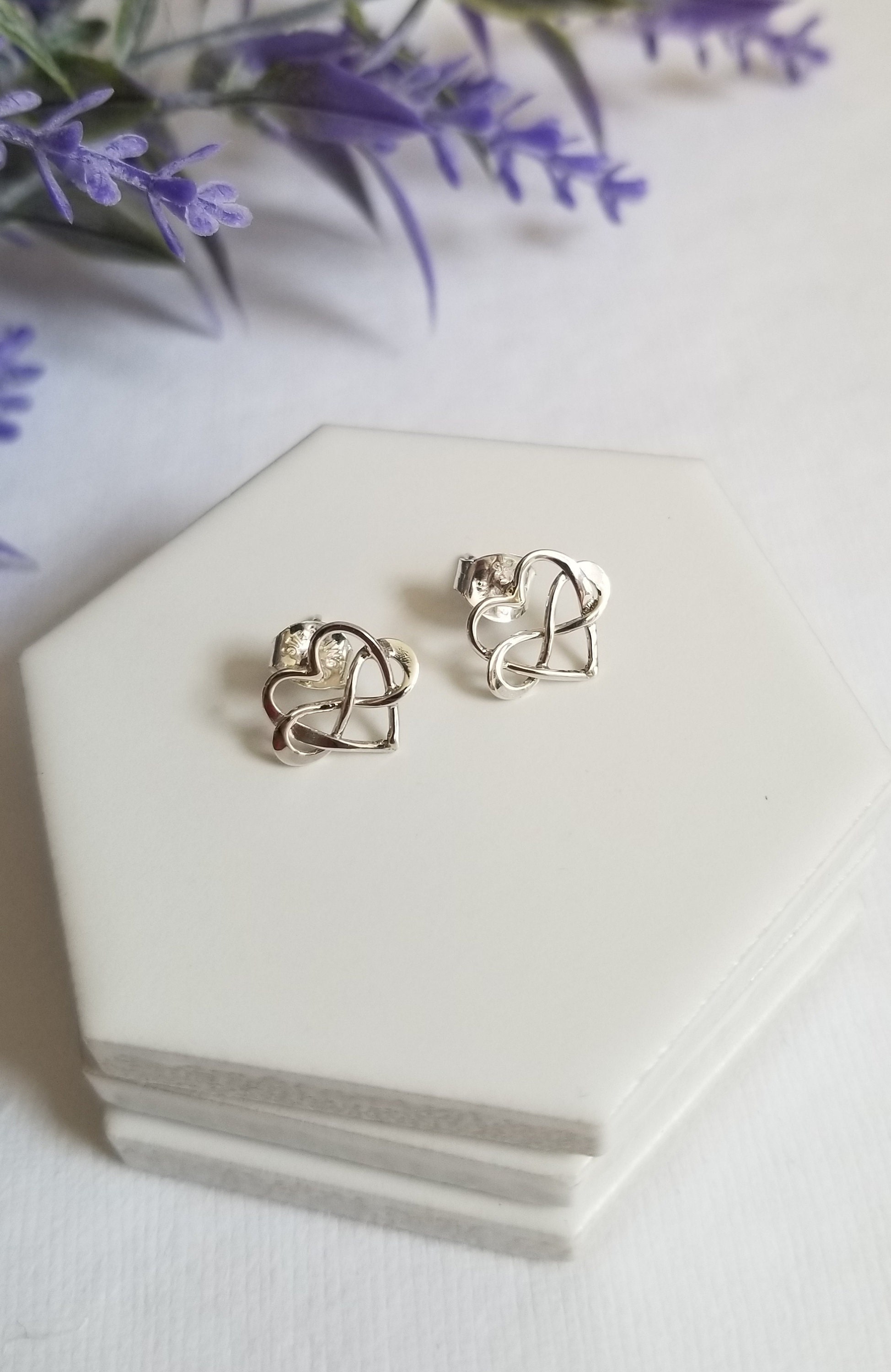 Tiny Infinity Heart Studs Delicate Stud Earrings Infinity | Etsy