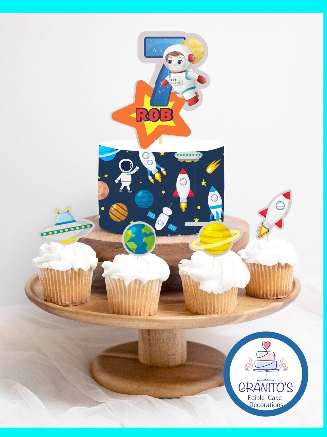 Space, Astronaut Print Edible Cake Wrap/ Cake Topper - Etsy