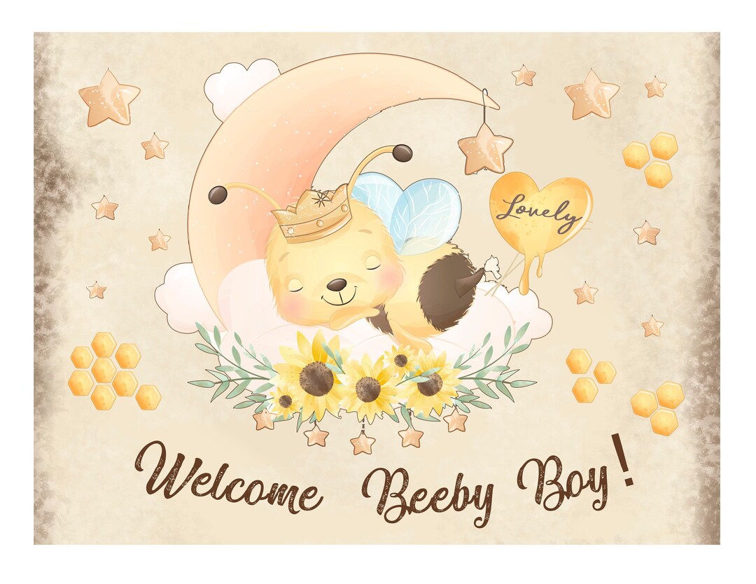 Willkommen Beeby Boy Essbarer Cake Topper Baby Shower. - Etsy Österreich