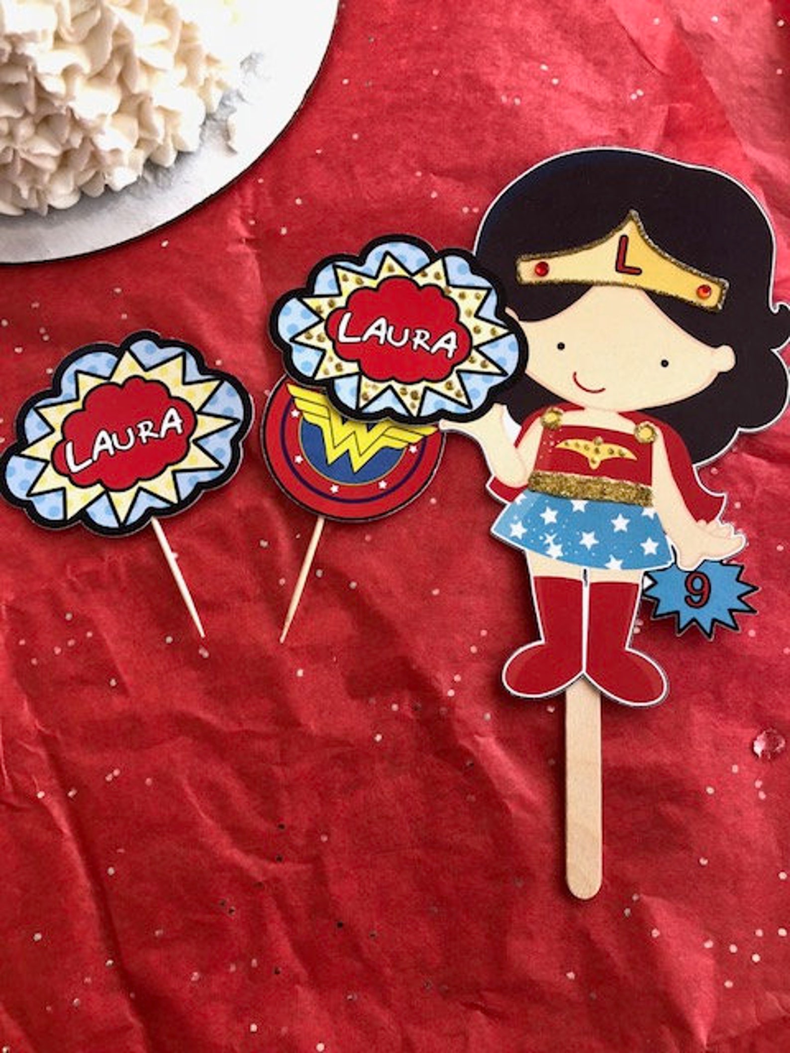 Wonder Woman Inspired Cake Topper Design 2 - Etsy